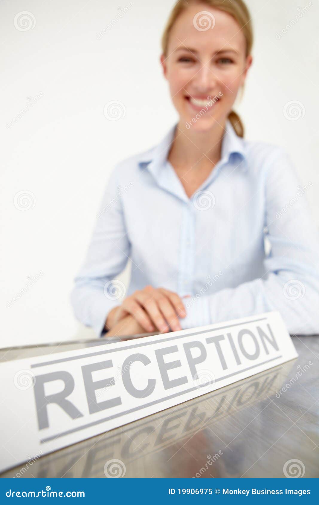 Female receptionist stock image. Image of studio, female - 19906975