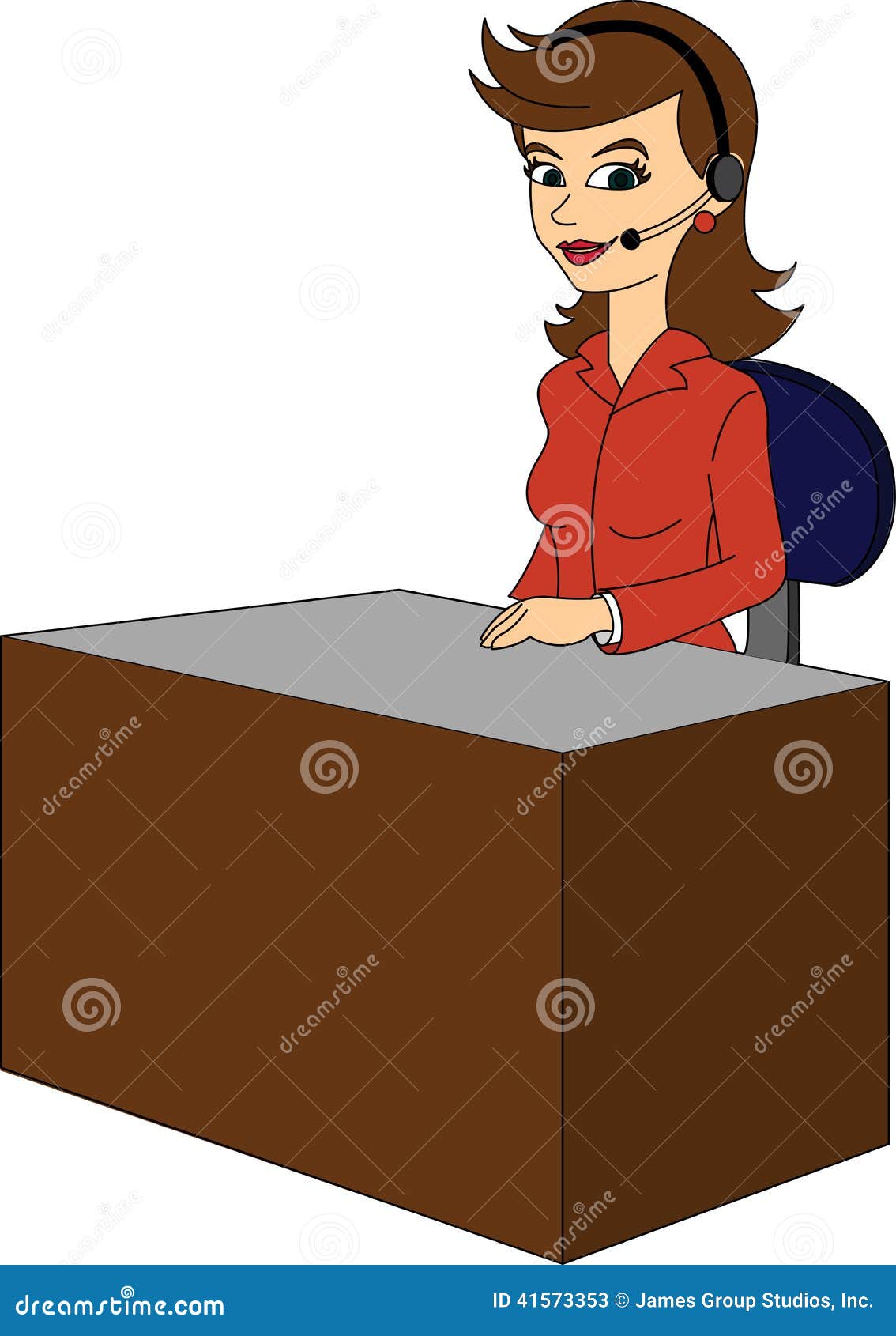 Female Receptionist stock vector. Illustration of operator - 41573353