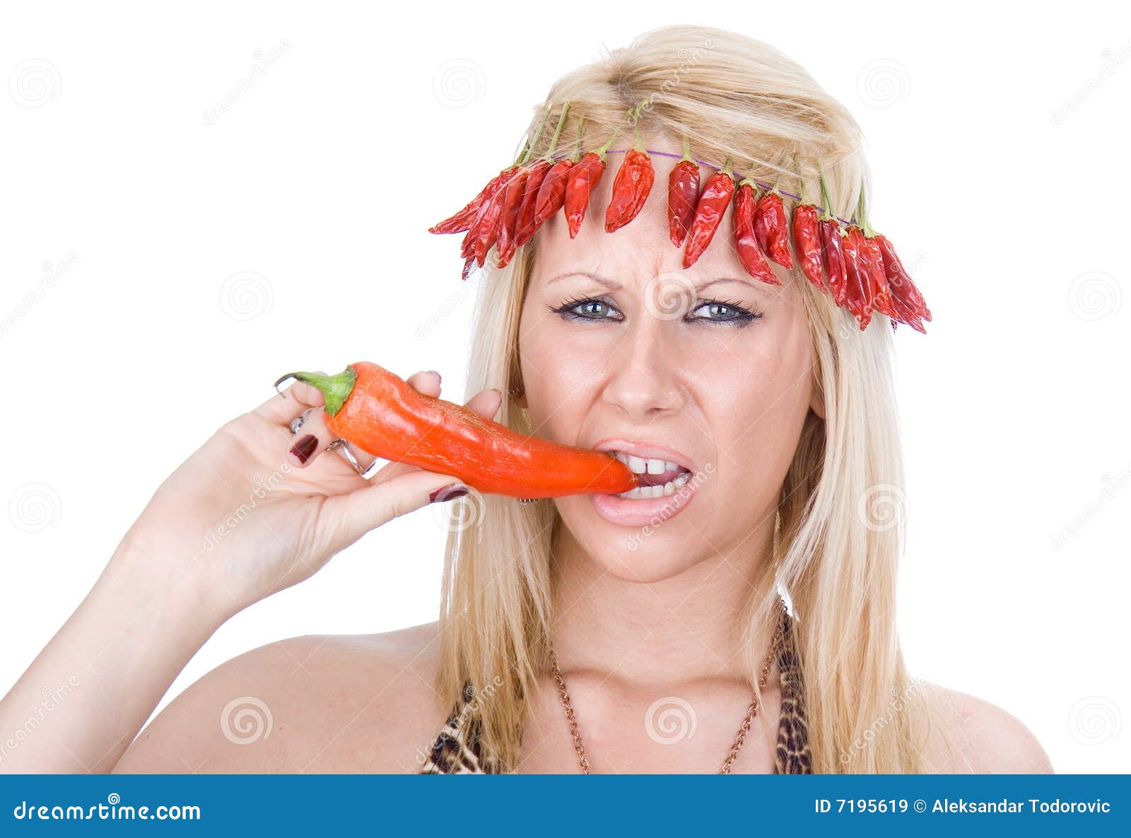 Female with Red Hot Chili Paprika Stock Image - Image of dieting, woman ...