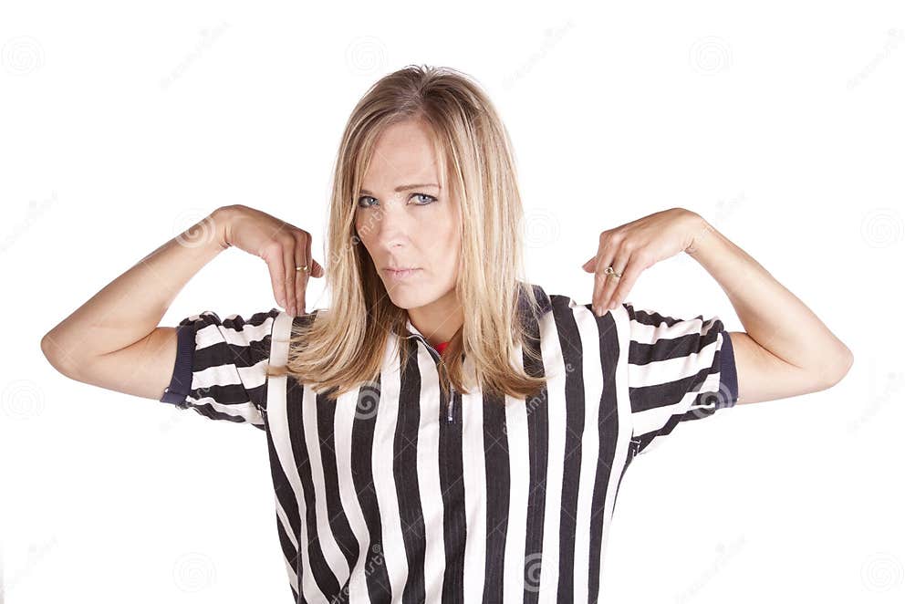Female Referee Call Time Out Stock Photo - Image of blond, attractive ...