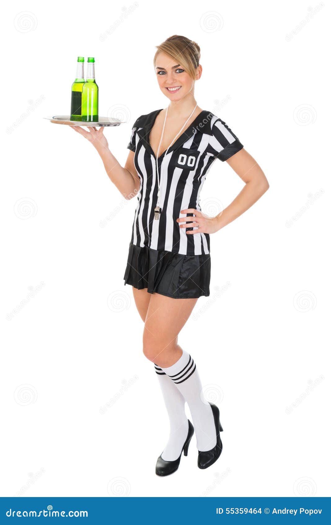Female Referee Carrying Drinks Stock Photo - Image of happiness, black ...