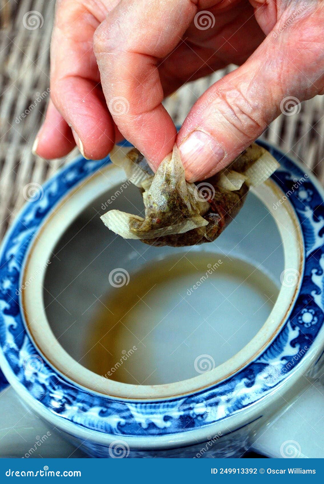 Female Removing an Empty Tea Bag. Stock Photo - Image of spices, herbal ...