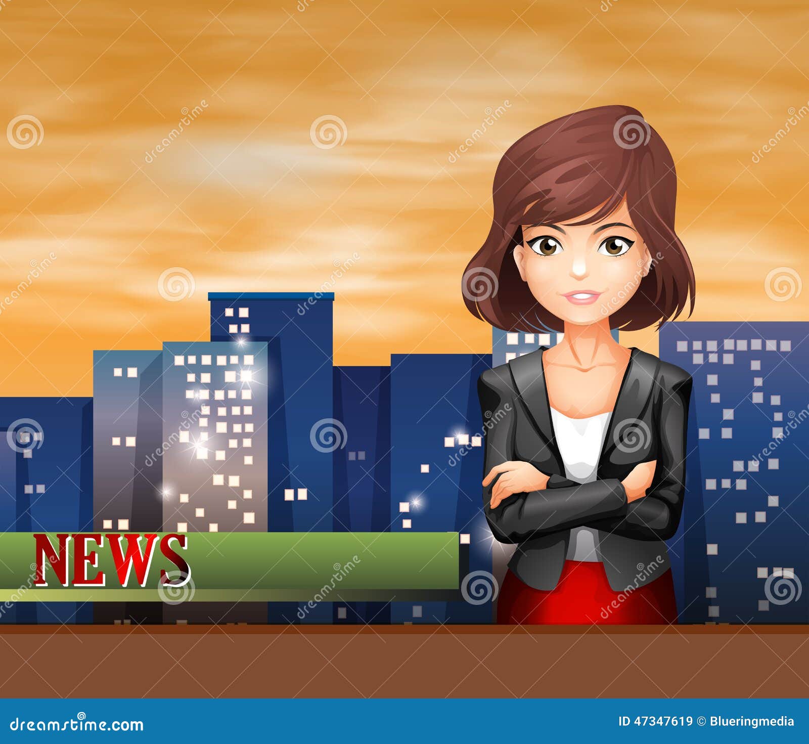 A female reporter stock vector. Illustration of condos - 47347619