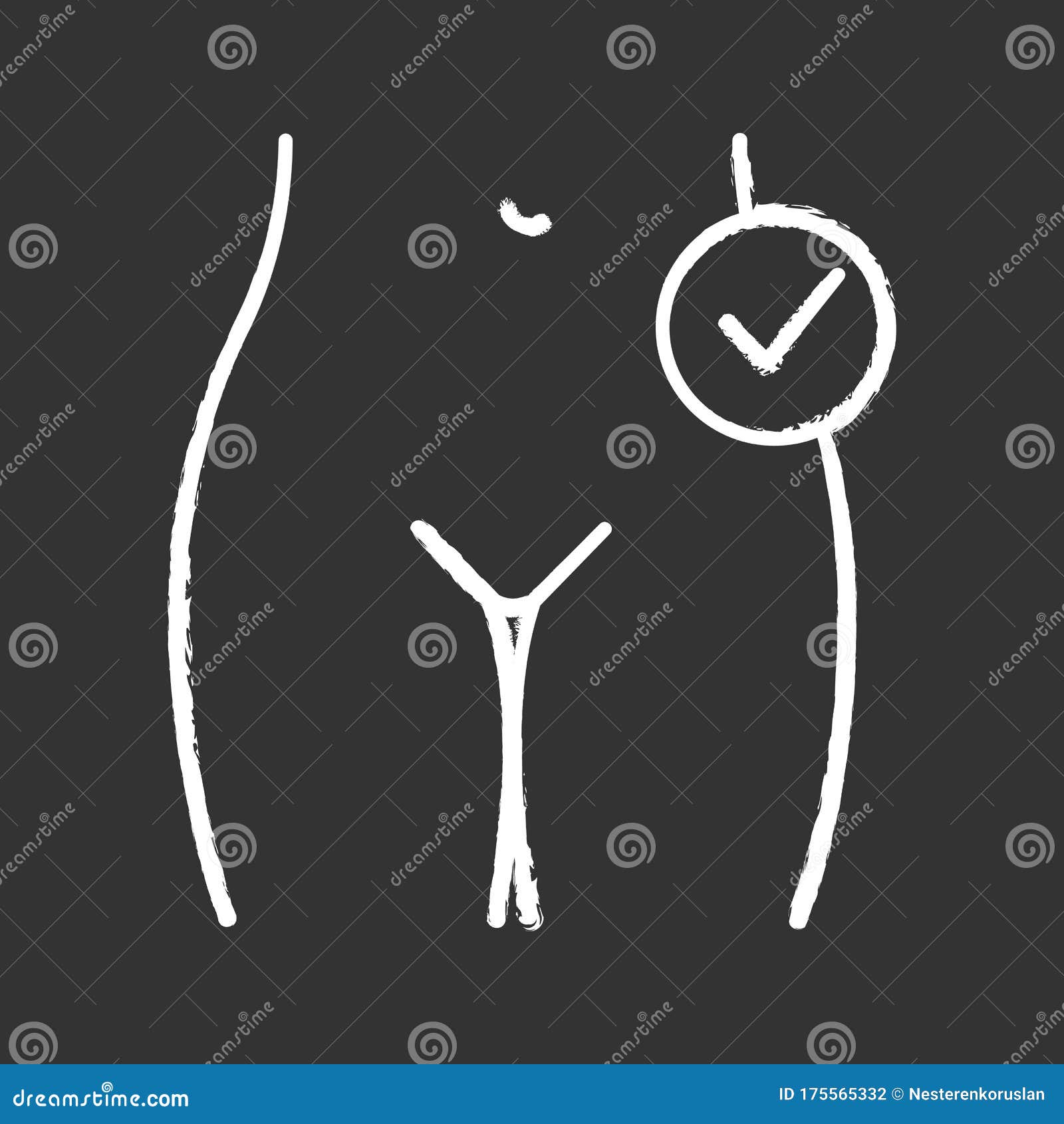 Female Reproductive Health Chalk Icon Stock Vector Illustration Of
