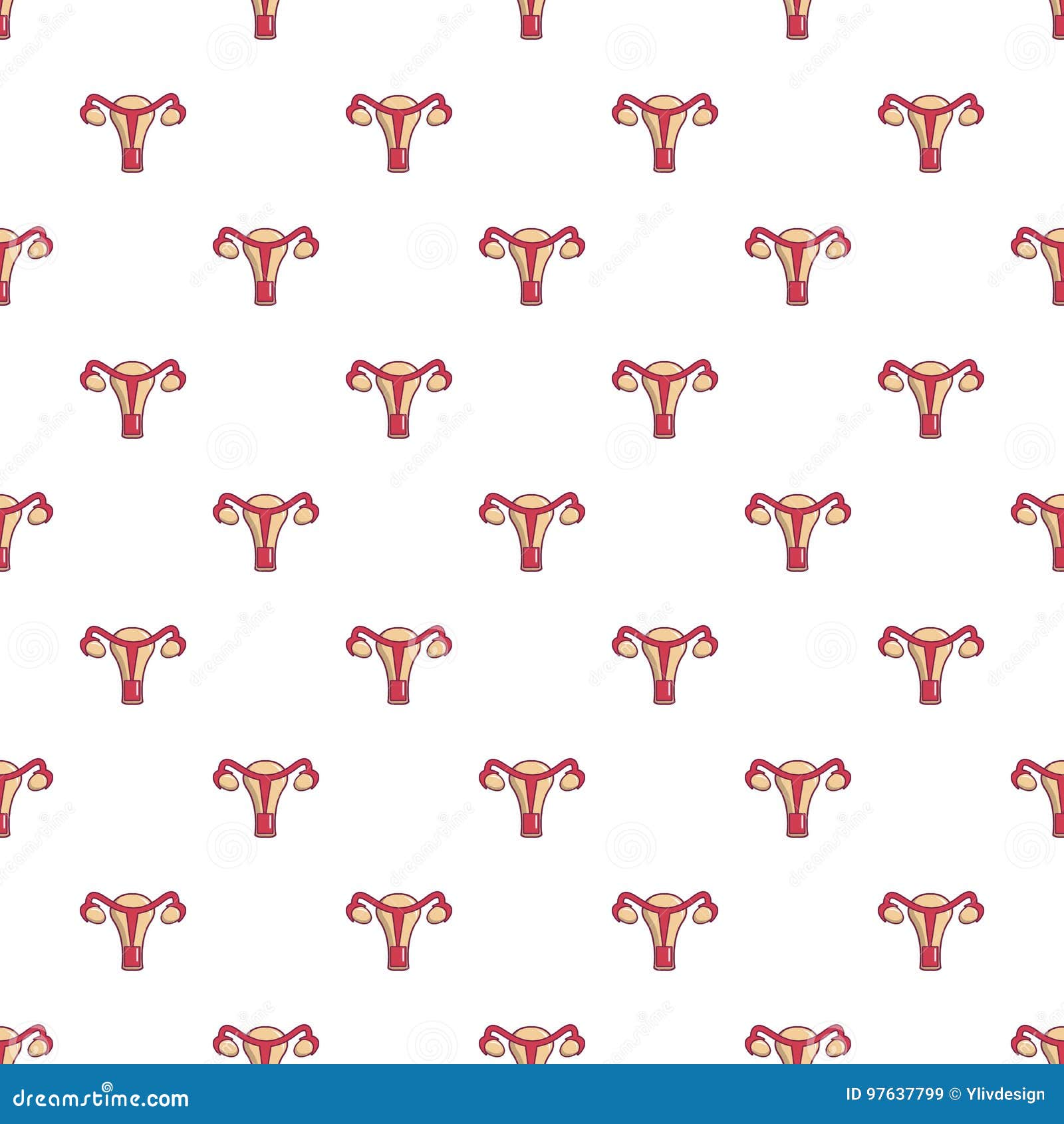 Female Reproductive System Pattern Seamless Stock Vector - Illustration ...