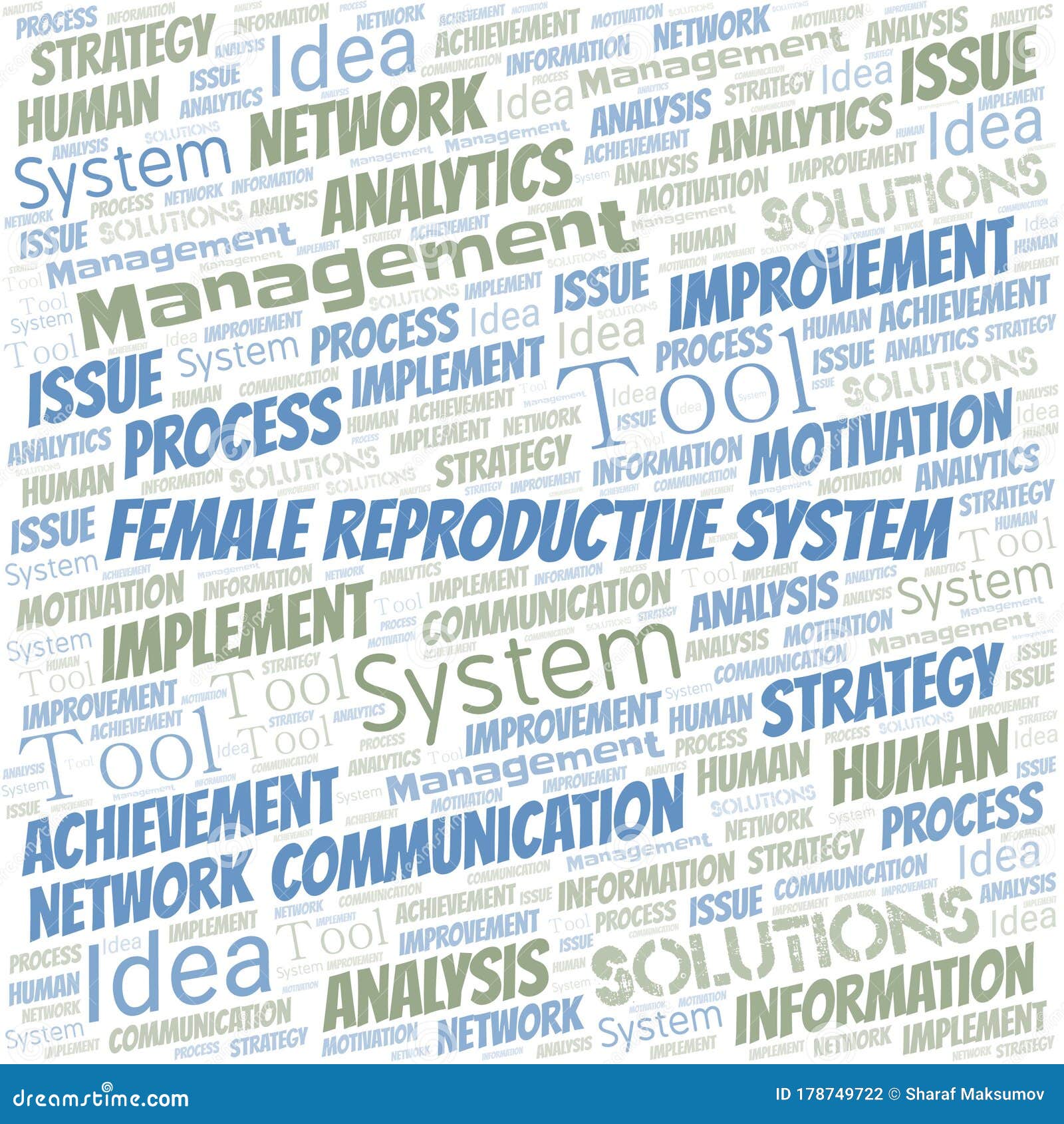 Female Reproductive System Typography Vector Word Cloud Stock ...