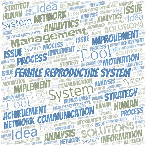 Female Reproductive System Typography Vector Word Cloud Stock ...