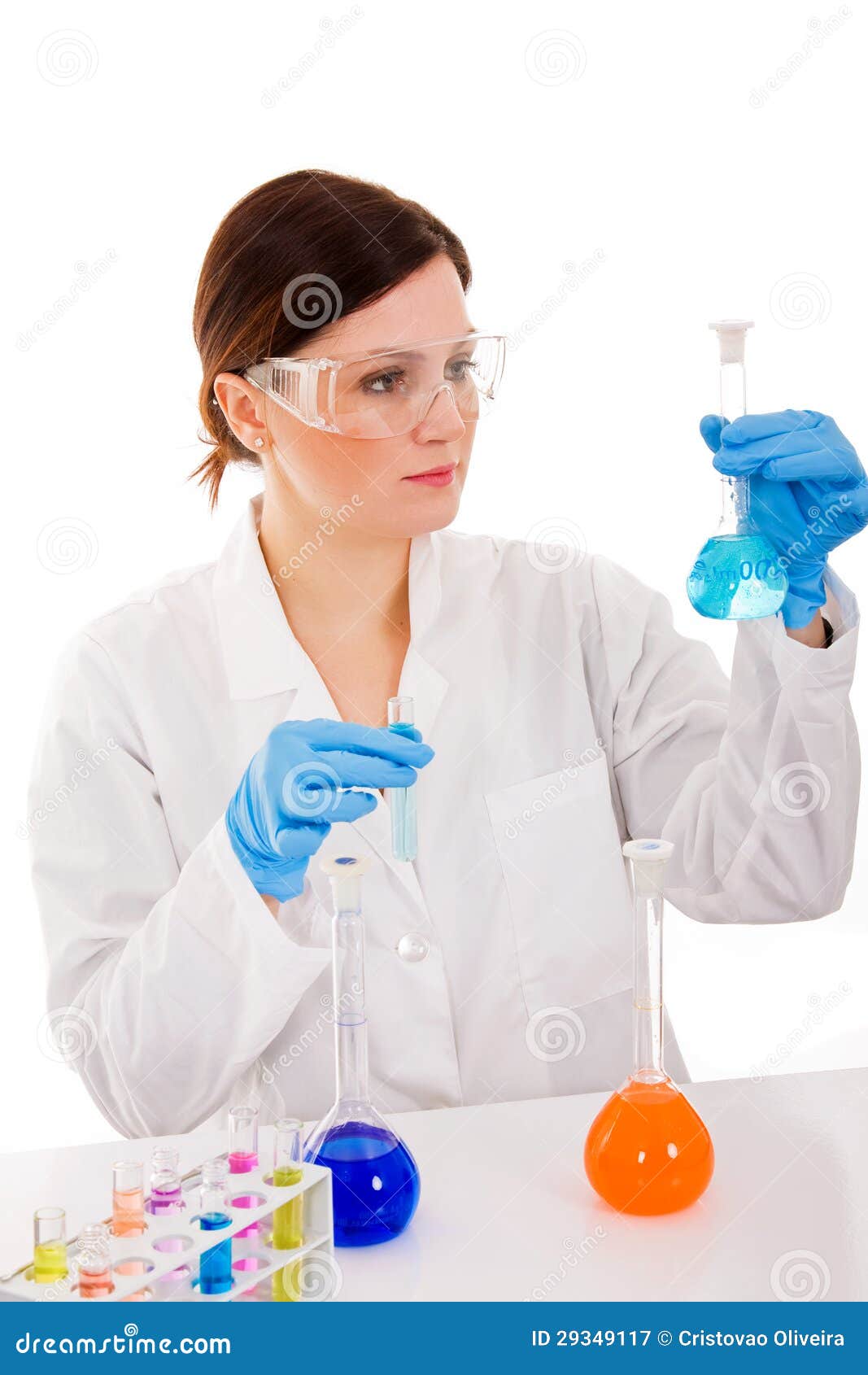 Female researcher stock image. Image of color, chemical - 29349117