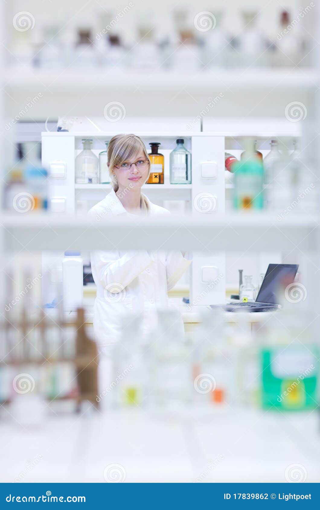 Female Researcher Carrying Out Research Stock Photo - Image of face ...