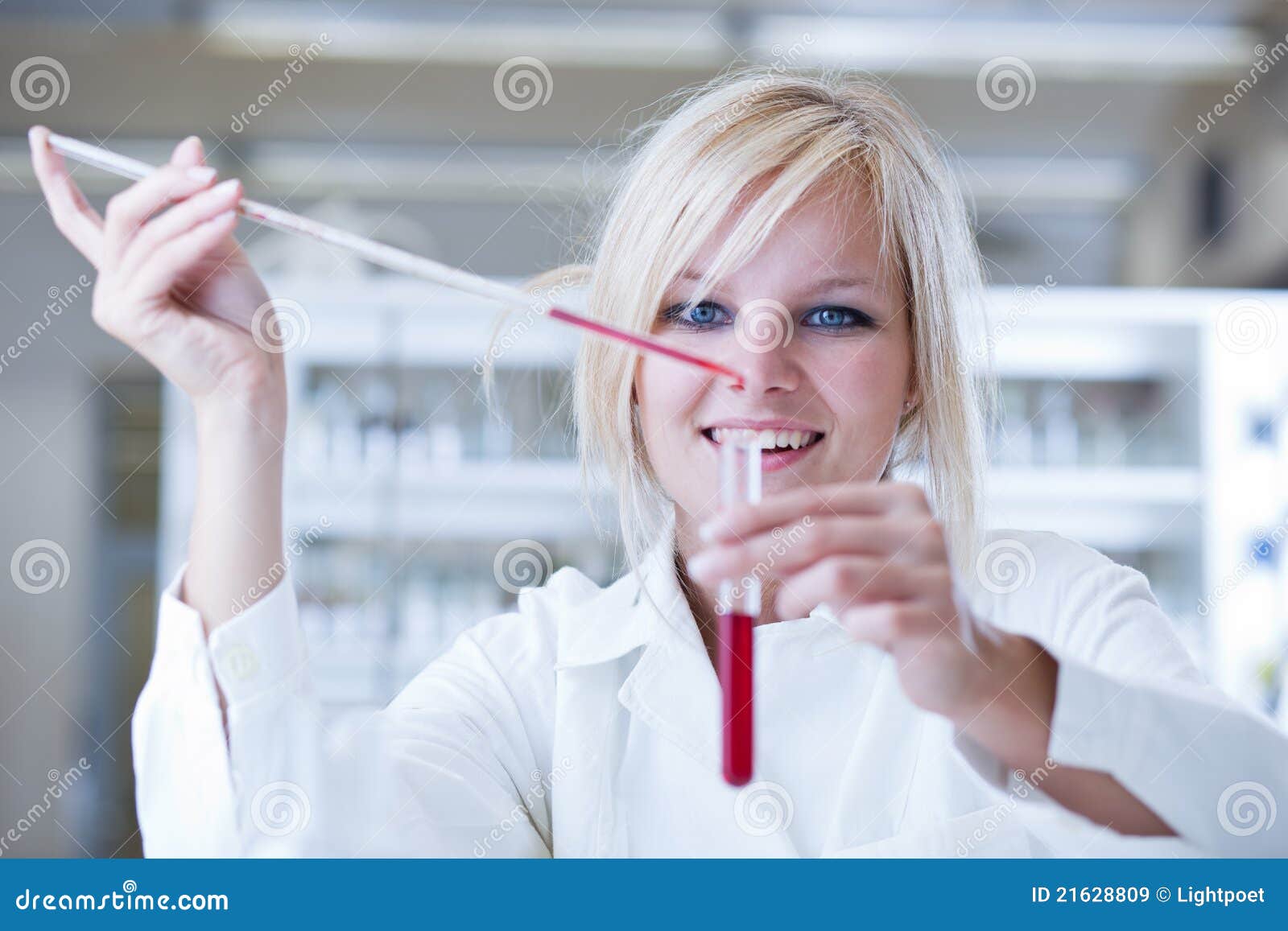 Female Researcher in a Chemistry Lab Stock Image - Image of science ...