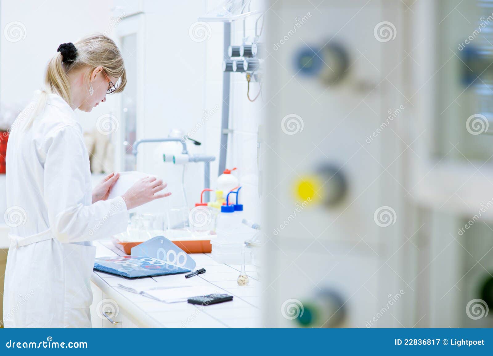 Female Researcher in a Chemistry Lab Stock Image - Image of look ...