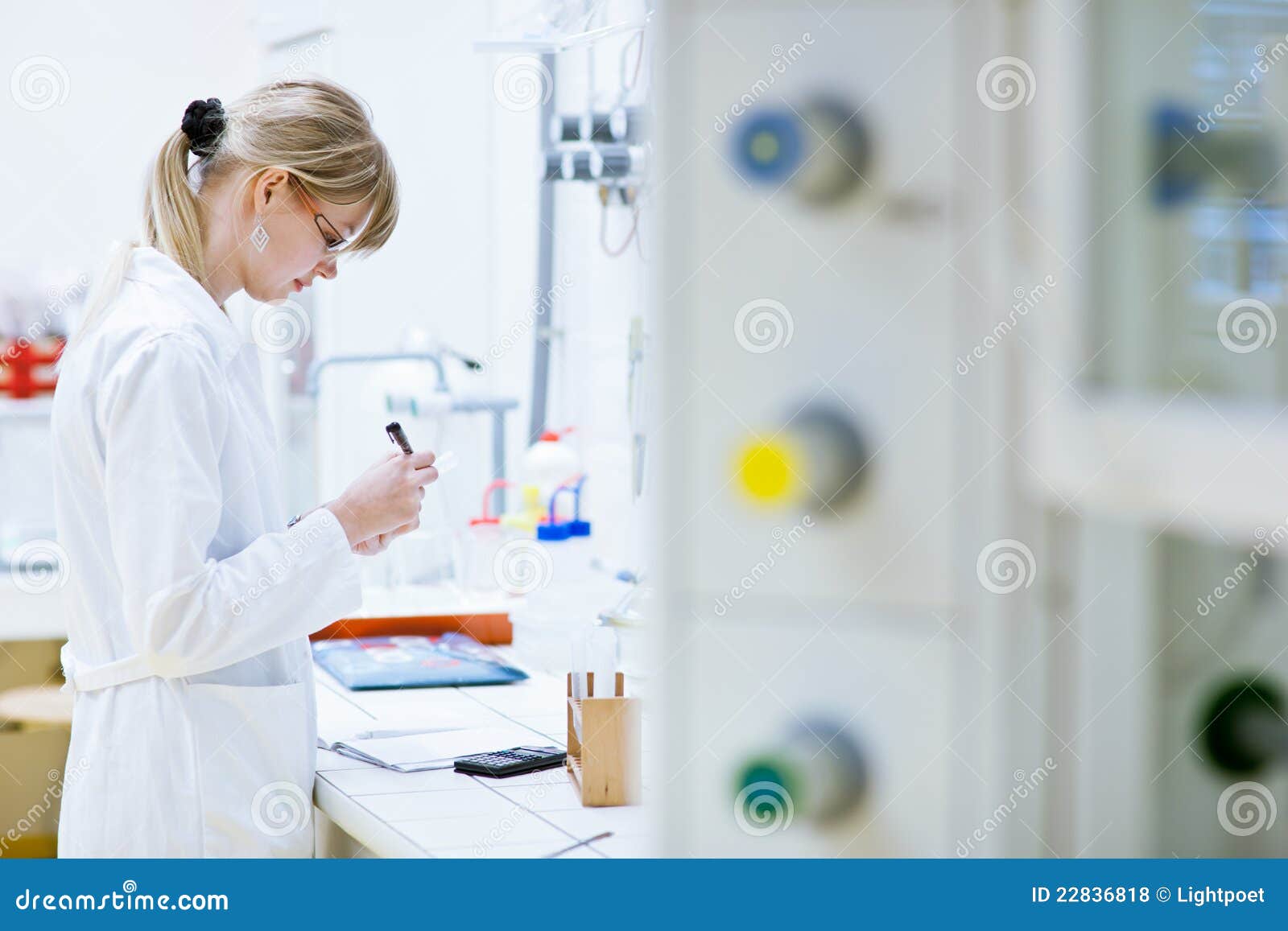 Female Researcher in a Chemistry Lab Stock Photo - Image of copy ...