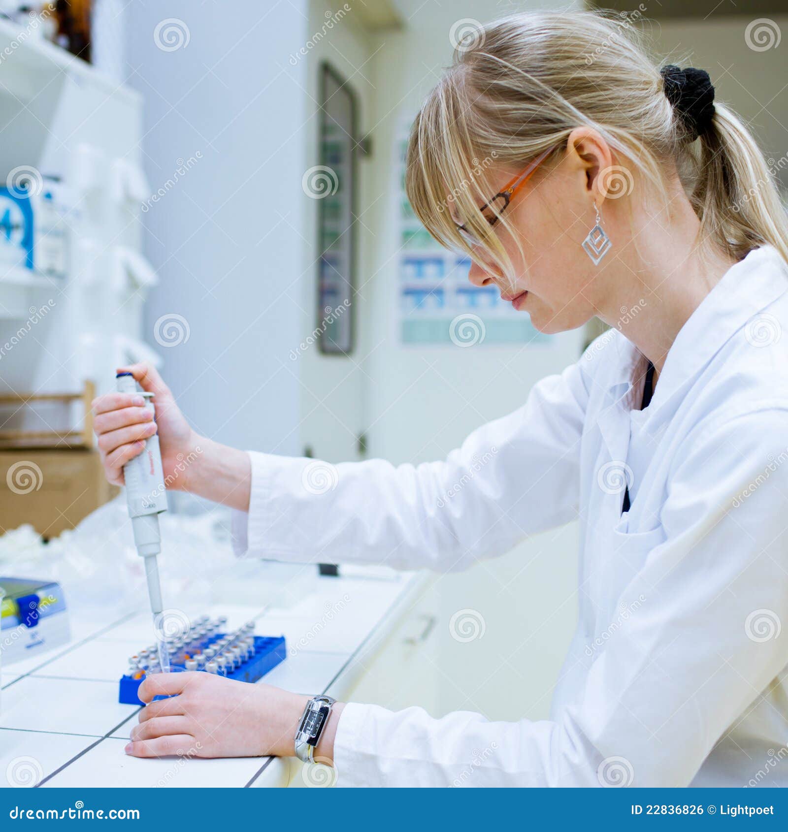 Female Researcher in a Chemistry Lab Stock Photo - Image of care ...