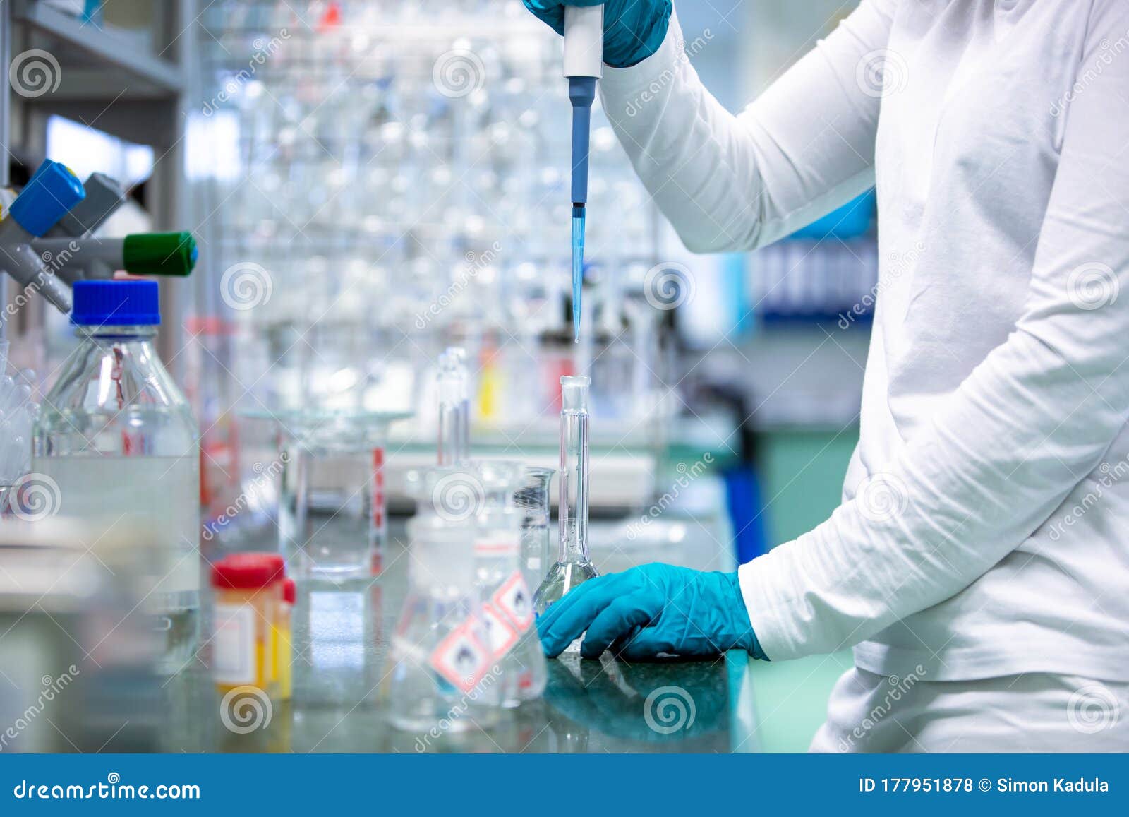 Female Researcher, Developer Doing Research, Experiments in Chemistry ...