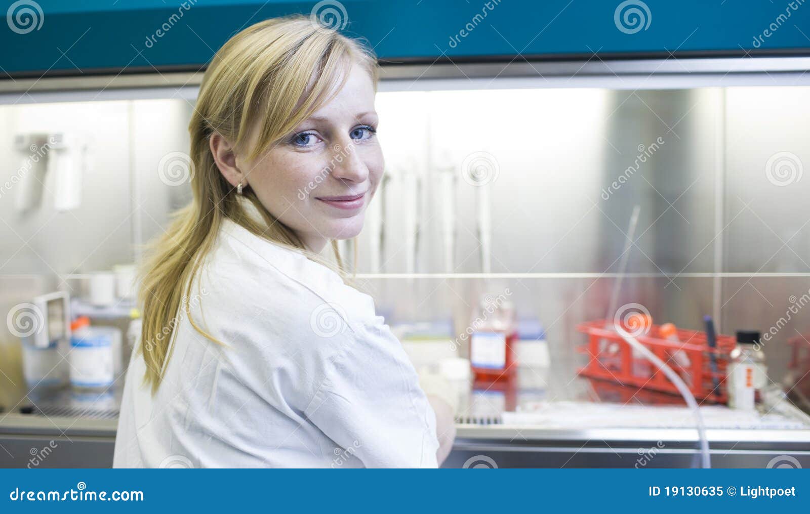 Female Researcher Doing Research in a Lab Stock Image - Image of ...