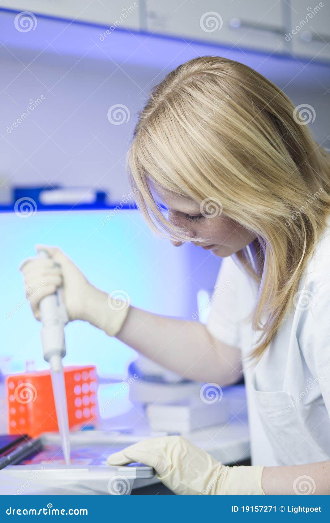 Female Researcher Doing Research in a Lab Stock Image - Image of ...