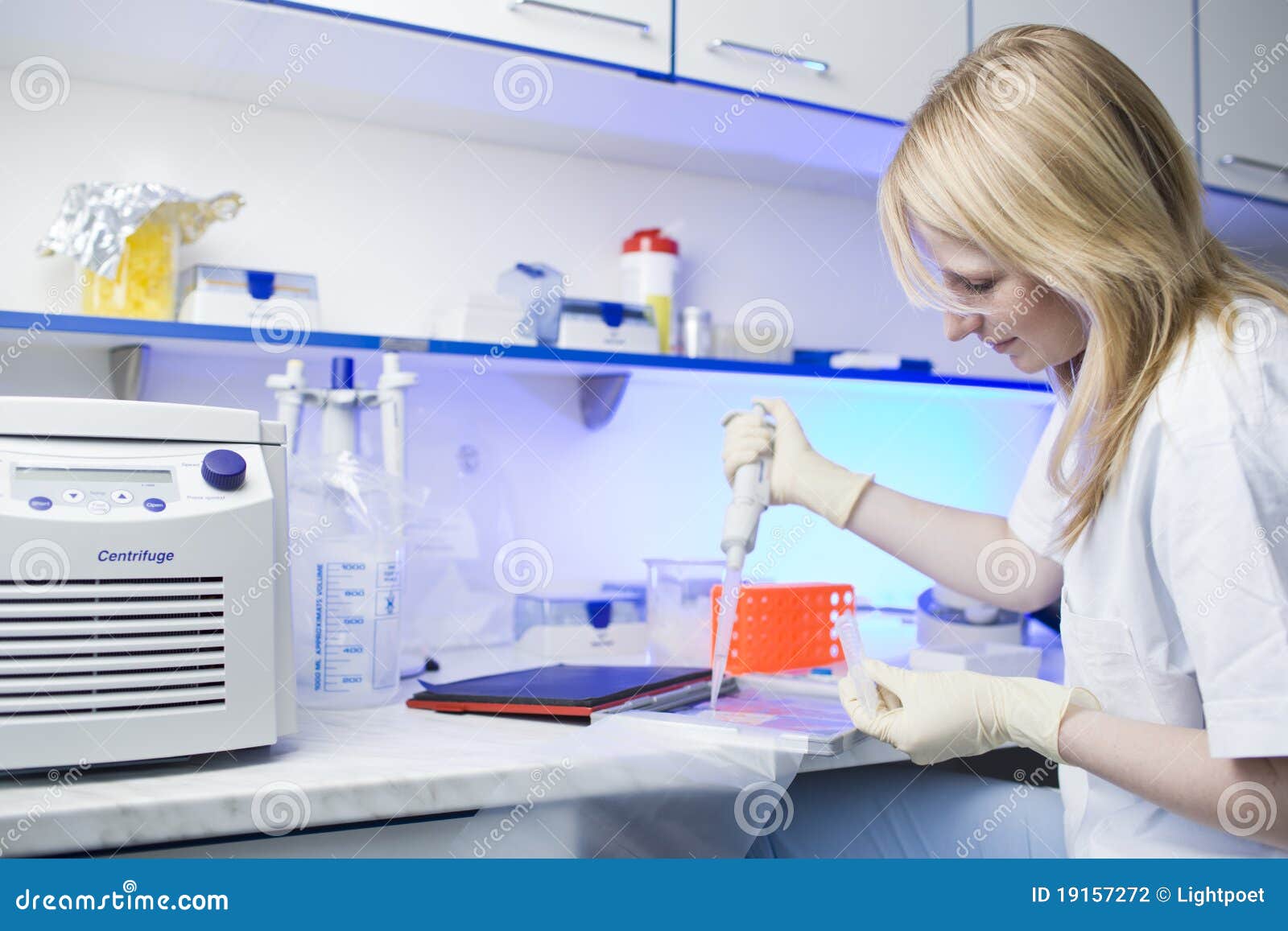 Female Researcher Doing Research in a Lab Stock Photo - Image of ...