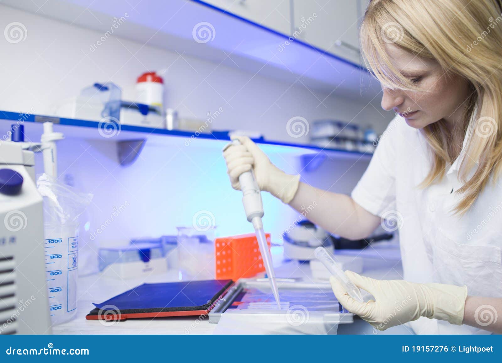Female Researcher Doing Research in a Lab Stock Photo - Image of girl ...