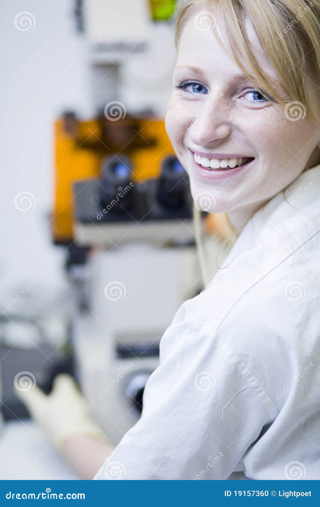 Female researcher in a lab stock photo. Image of person - 19157360