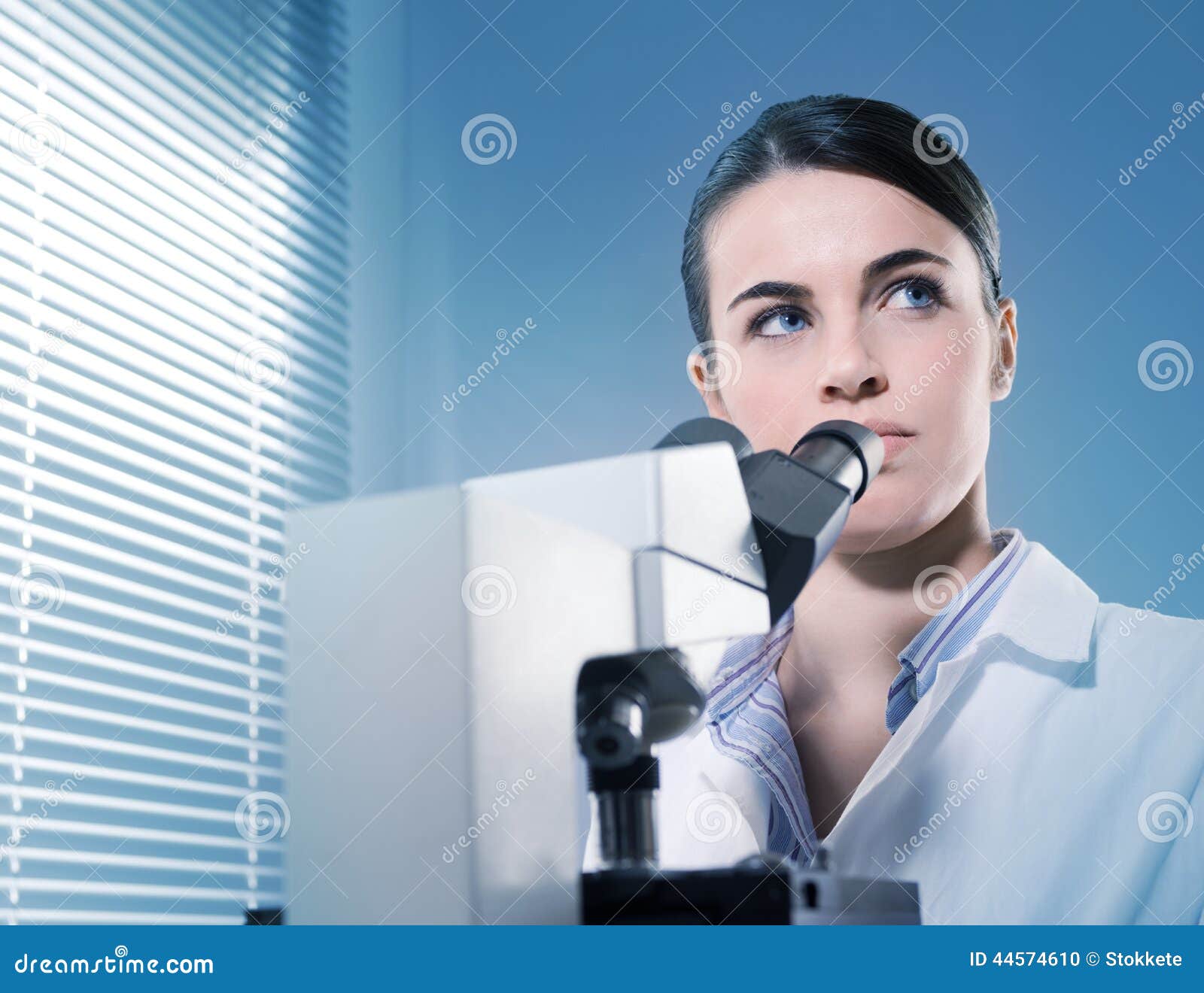 Female researcher thinking stock photo. Image of technician - 44574610