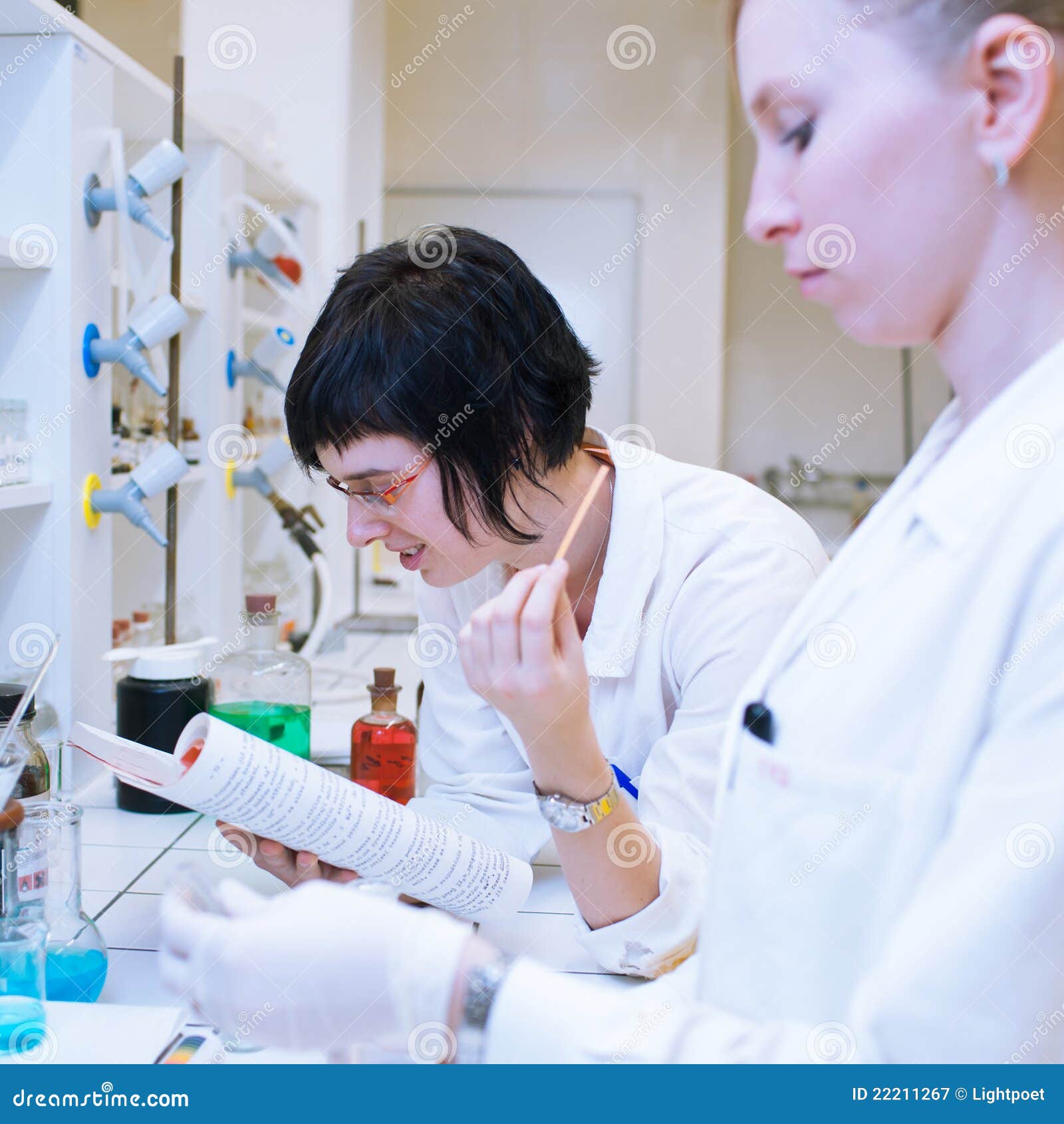 Female Researchers in a Chemistry Lab Stock Image - Image of people ...