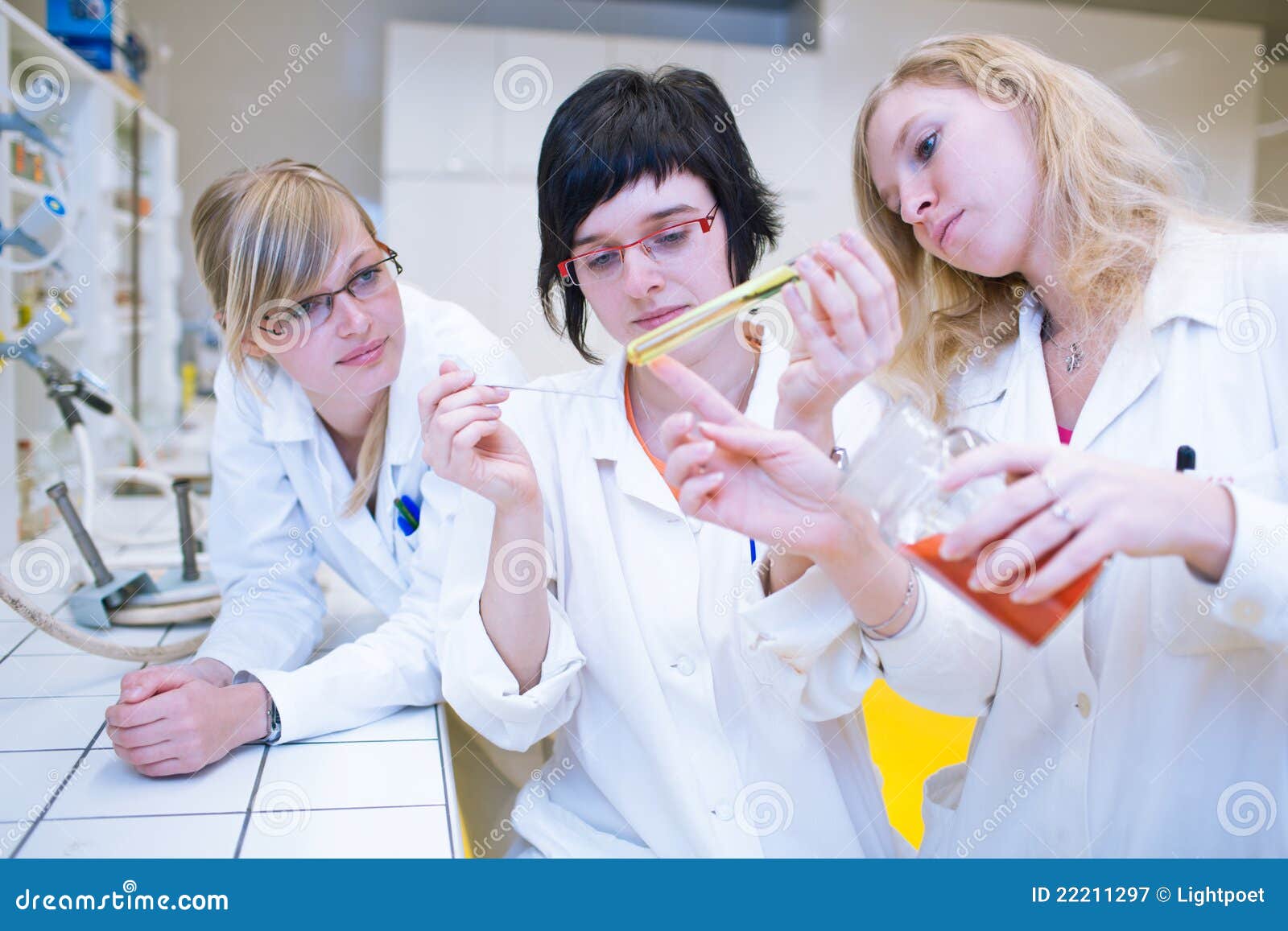Female Researchers in a Chemistry Lab Stock Image - Image of face ...