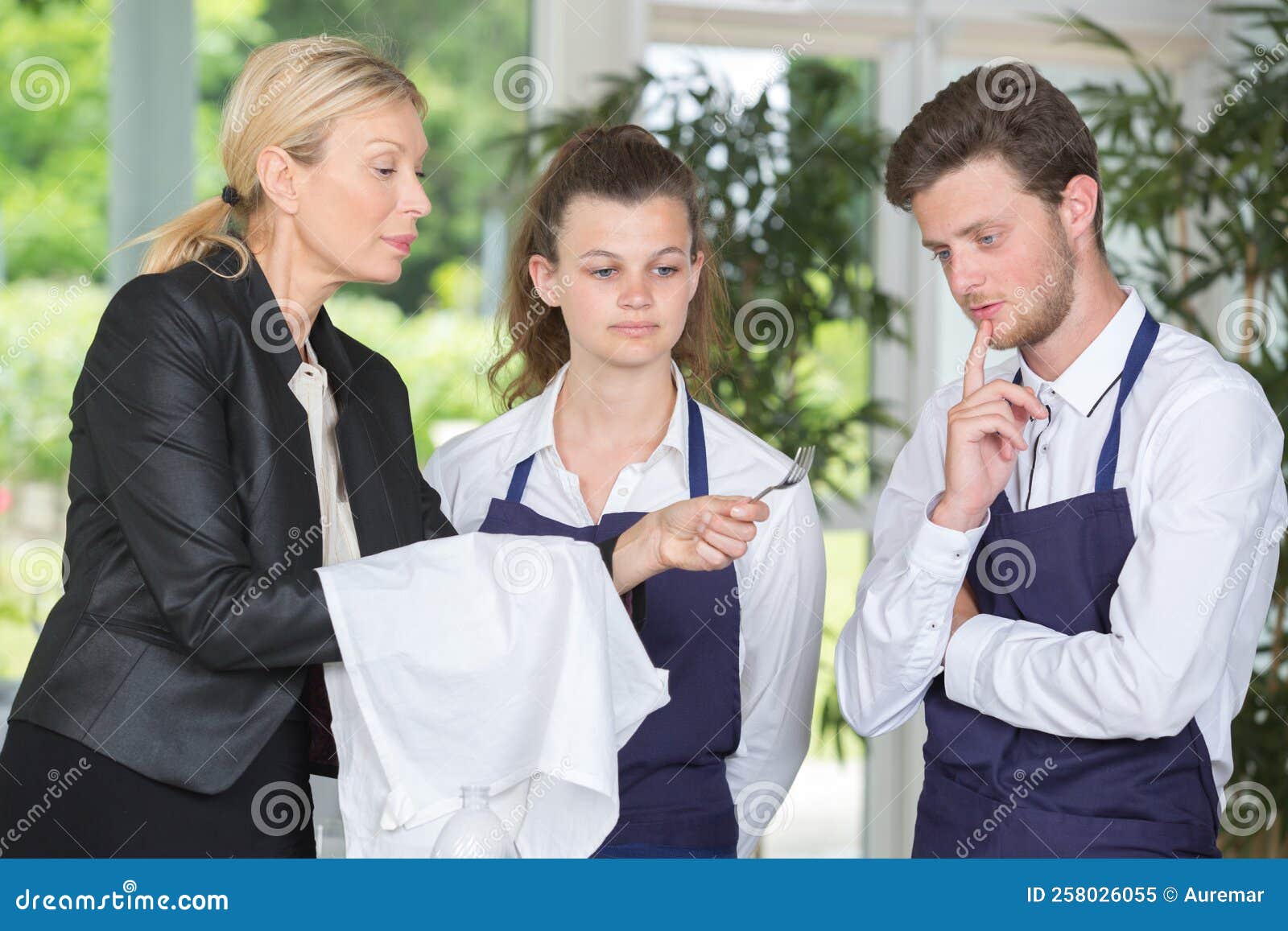 Female Restaurant Manager and Workers Stock Image - Image of staff ...
