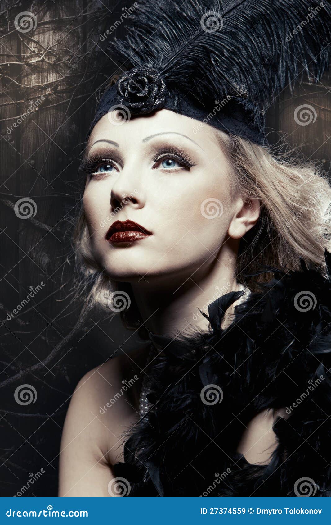 Female Retro Revival Portrait Stock Image - Image of colorful, lipstick ...