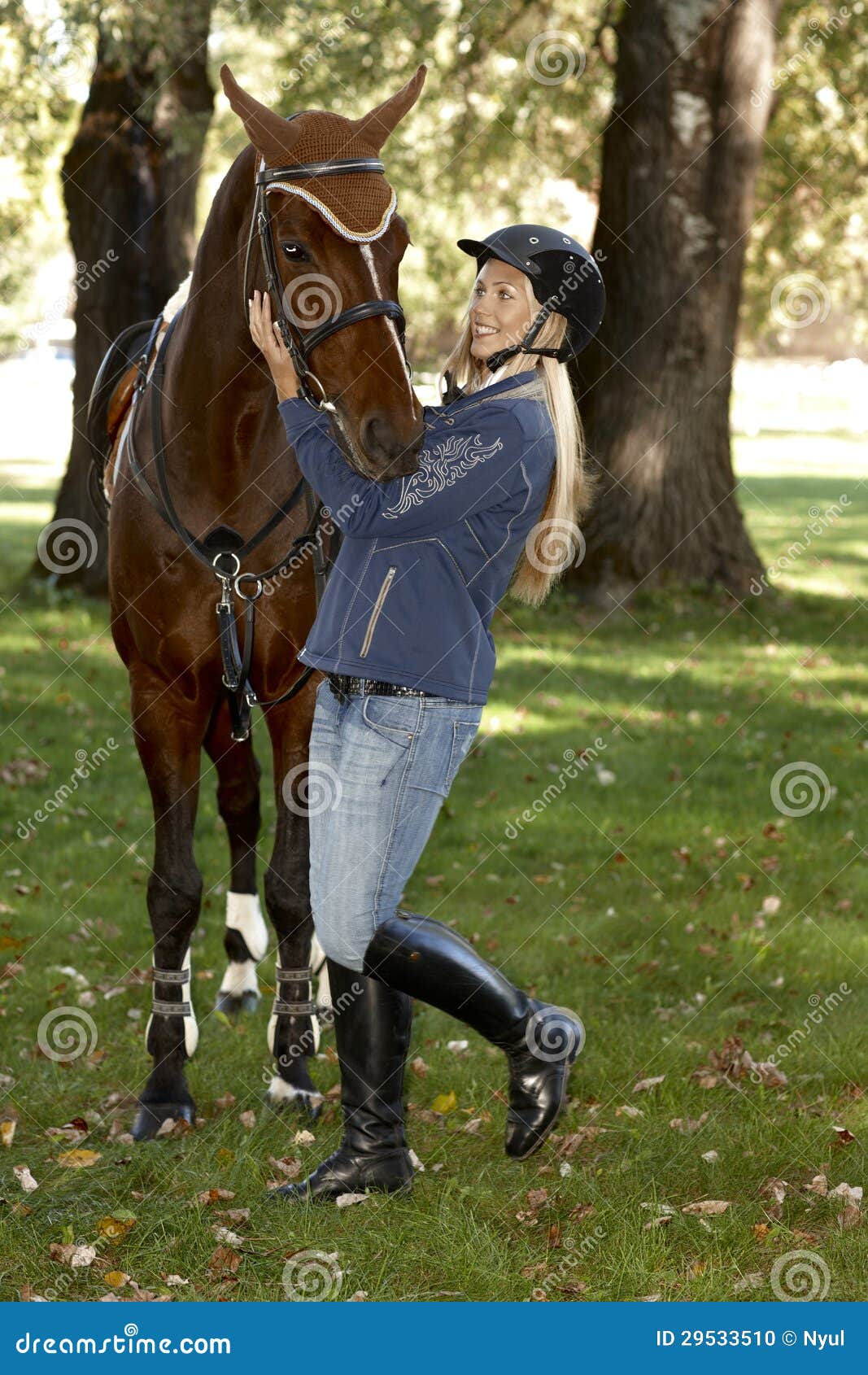 Female Rider Embracing Horse Royalty-Free Stock Image | CartoonDealer ...
