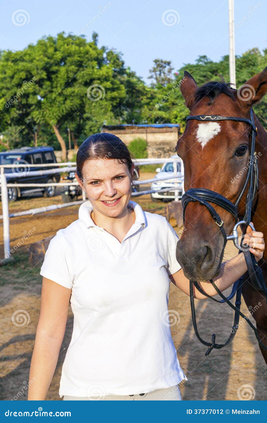 Female Rider with Her Horse Stock Photo - Image of food, face: 37377012