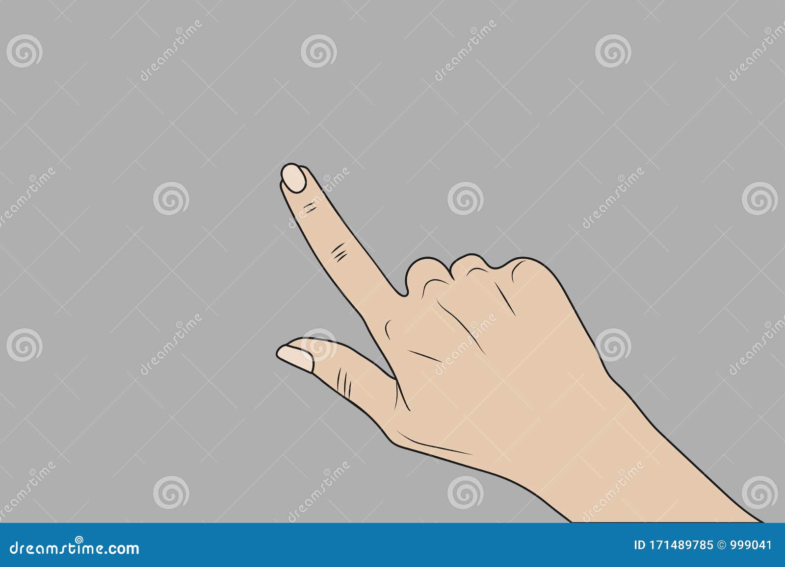 Female Right Hand, Finger Points. Eps10 Vector Stock Illustration Stock ...