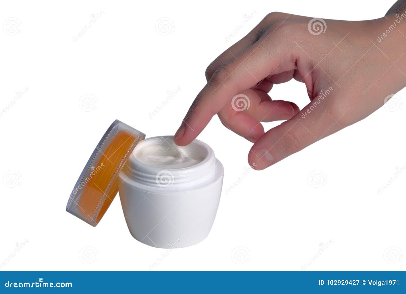 Female Right Hand Takes a Cream Stock Image - Image of health, skin ...