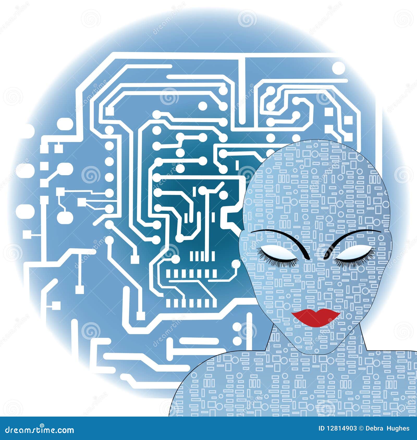 Female Robot With Aliens Royalty-Free Illustration | CartoonDealer.com ...