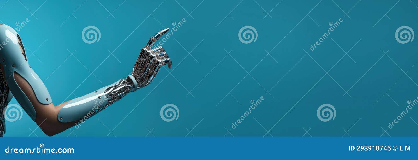 Female Robot Android S Hand with Pointing Finger Stock Illustration ...