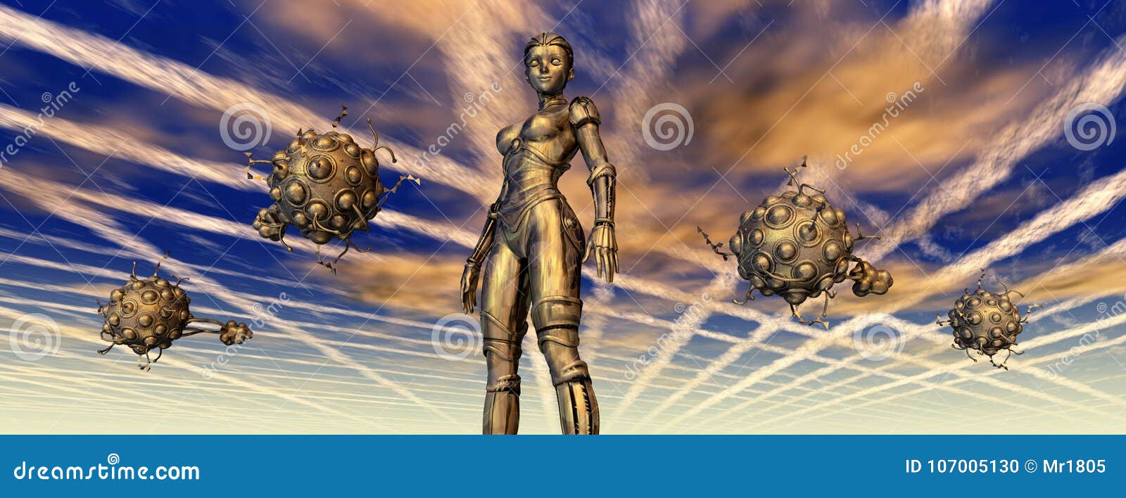 Female Aliens Posing In Futuristic Space Suit Stock Illustration ...