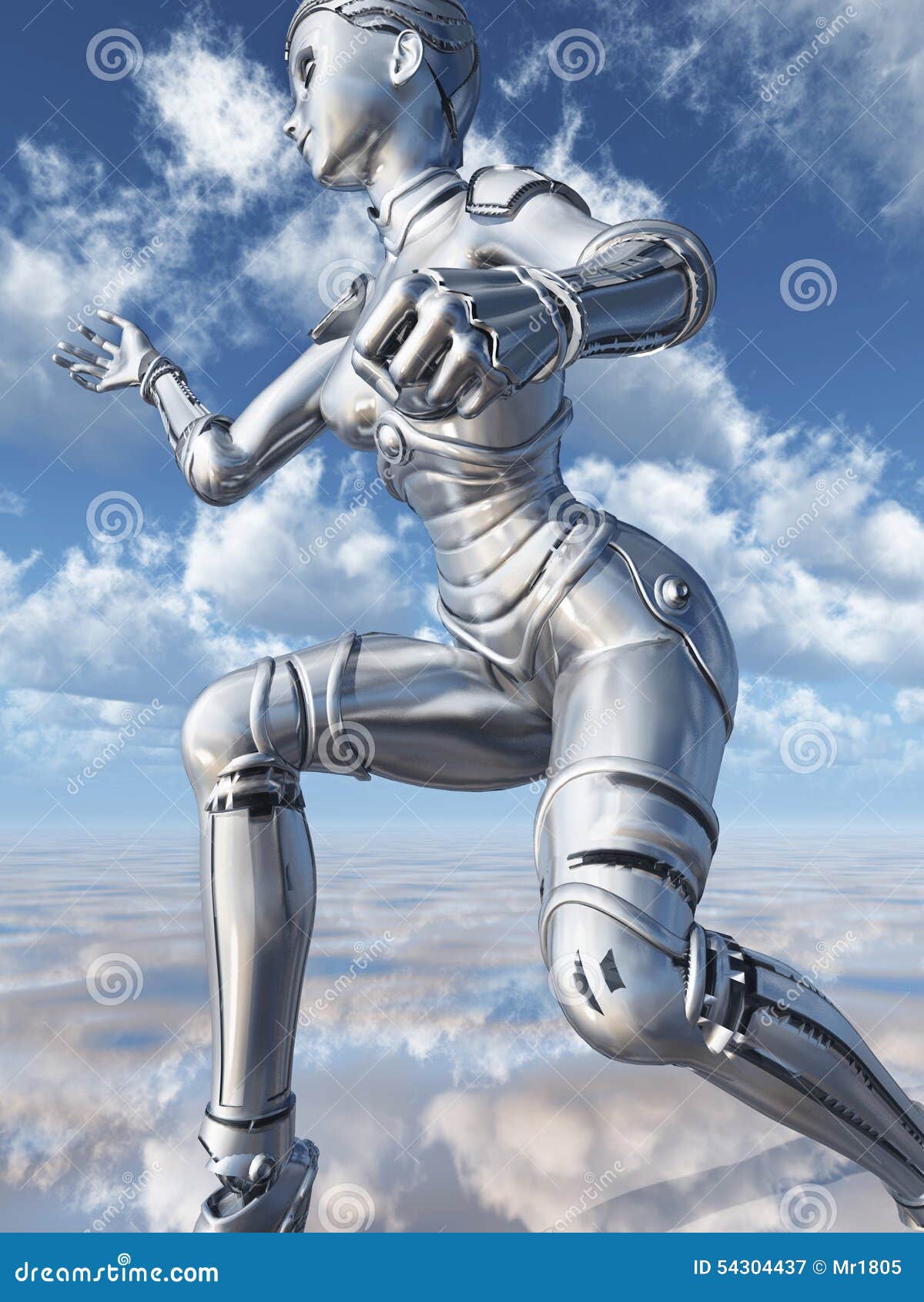 Female robot stock illustration. Illustration of clouds - 54304437