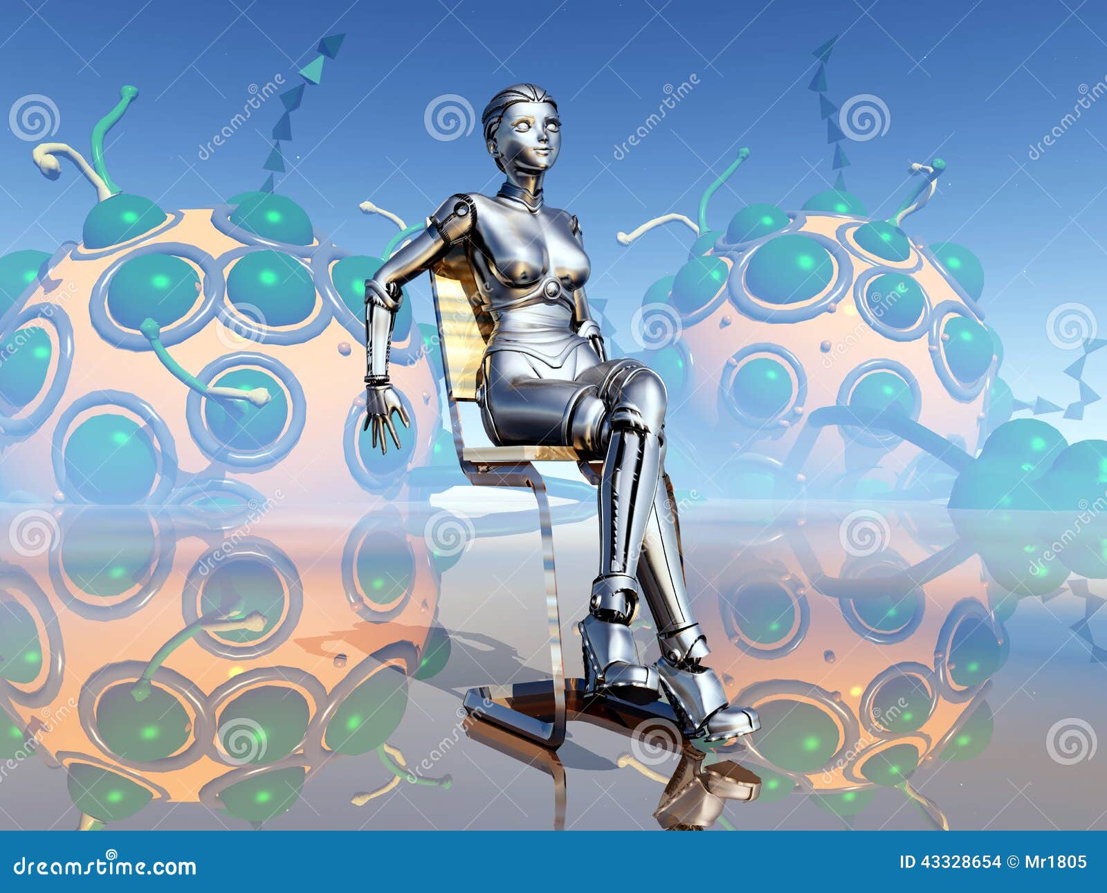 Female Robot stock illustration. Illustration of fiction - 43328654
