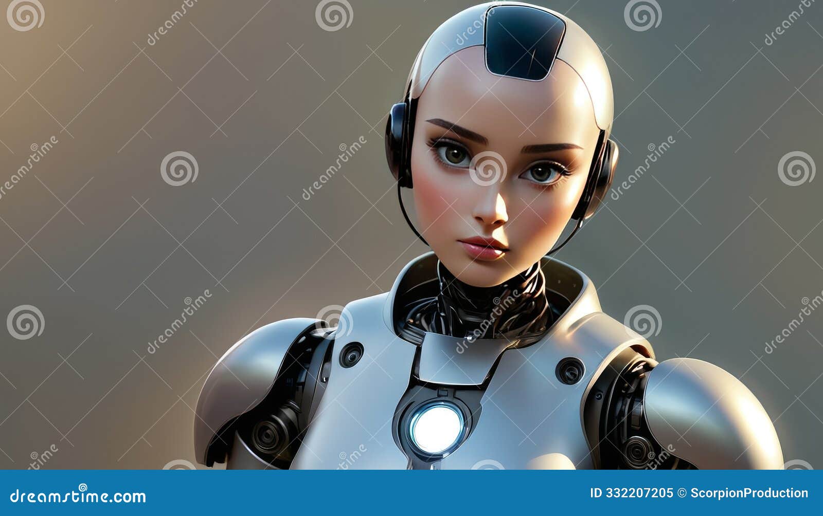 Female Robot with Delicate Features in Soft Lighting Stock Image ...