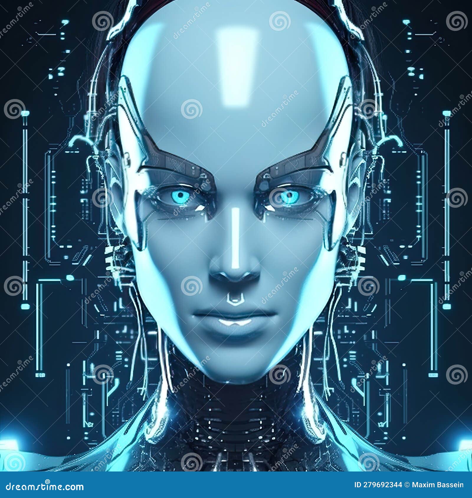 Female Robot Head, Artificial Intelligence Concept. Created by AI Stock ... Female Robot Head, Artificial Intelligence Concept. Created by AI Stock ...
