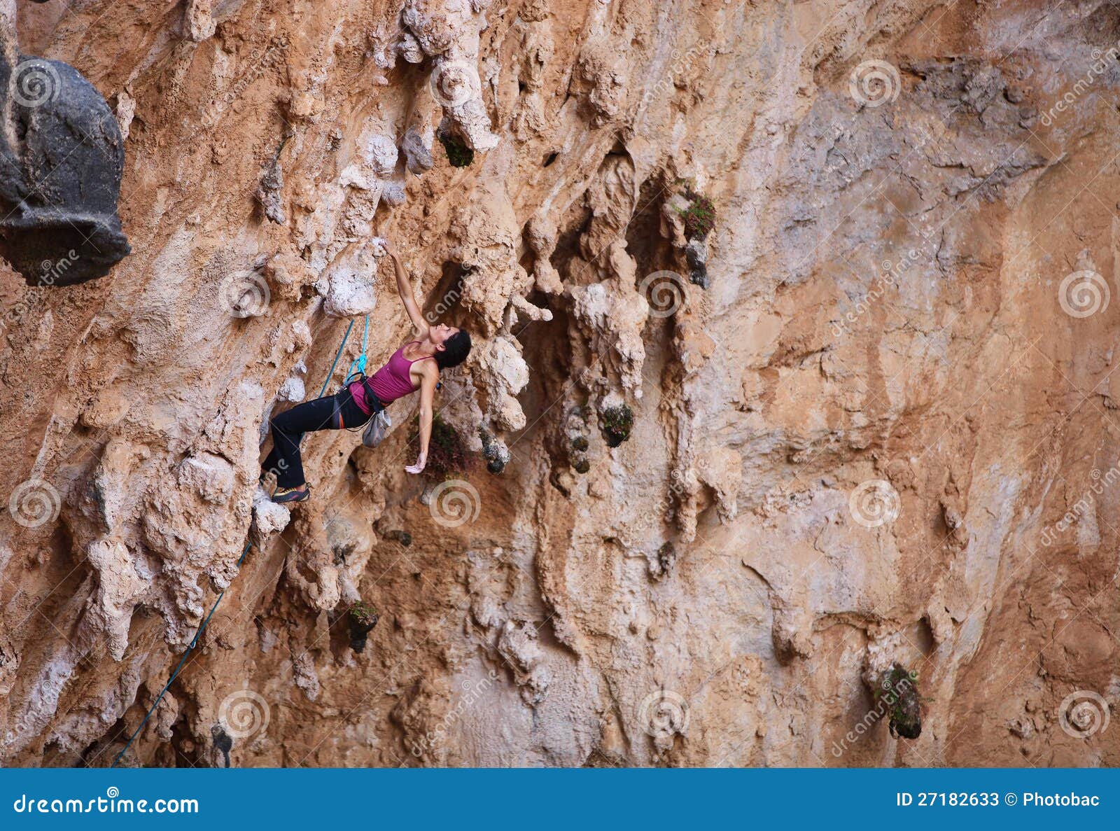 Female Rock Climber on a Cliff Face Stock Image - Image of lady ...