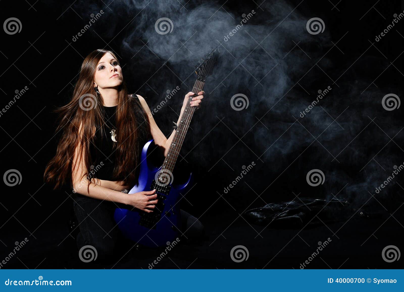 Female Rock Star Playing the Guitar Stock Photo - Image of musician ...