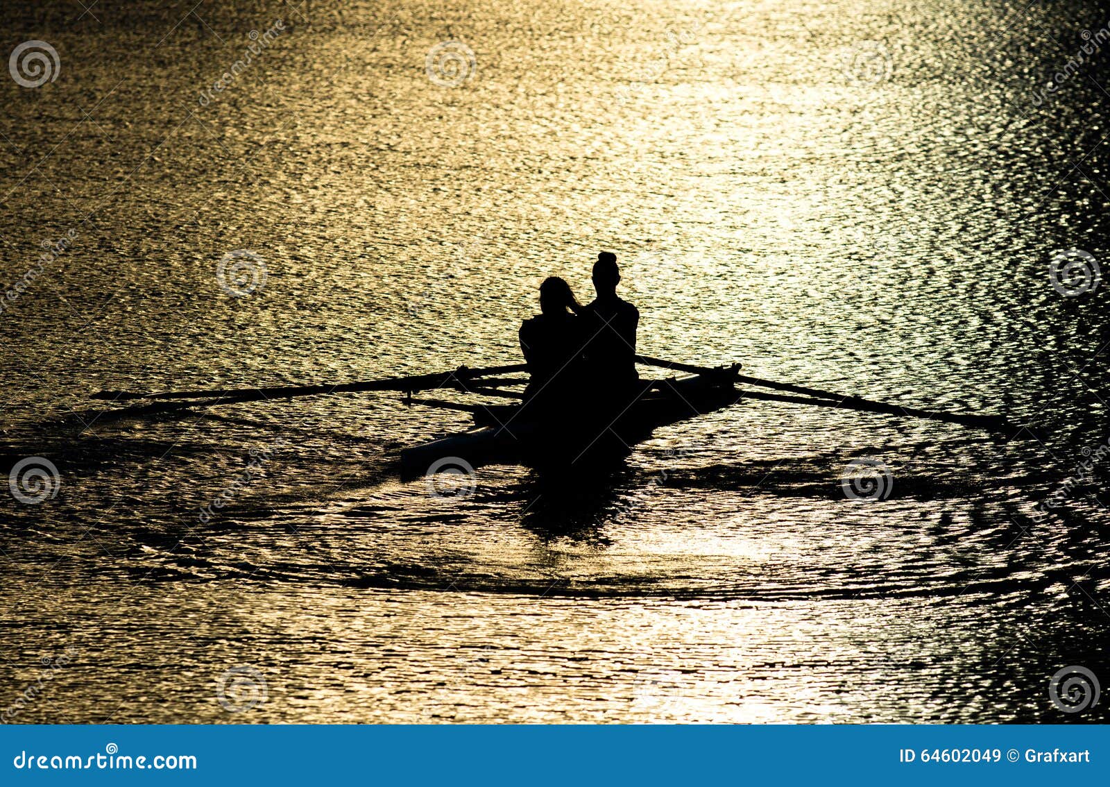 Female Rowers on Sunset Lake Stock Image - Image of rower, rowing: 64602049