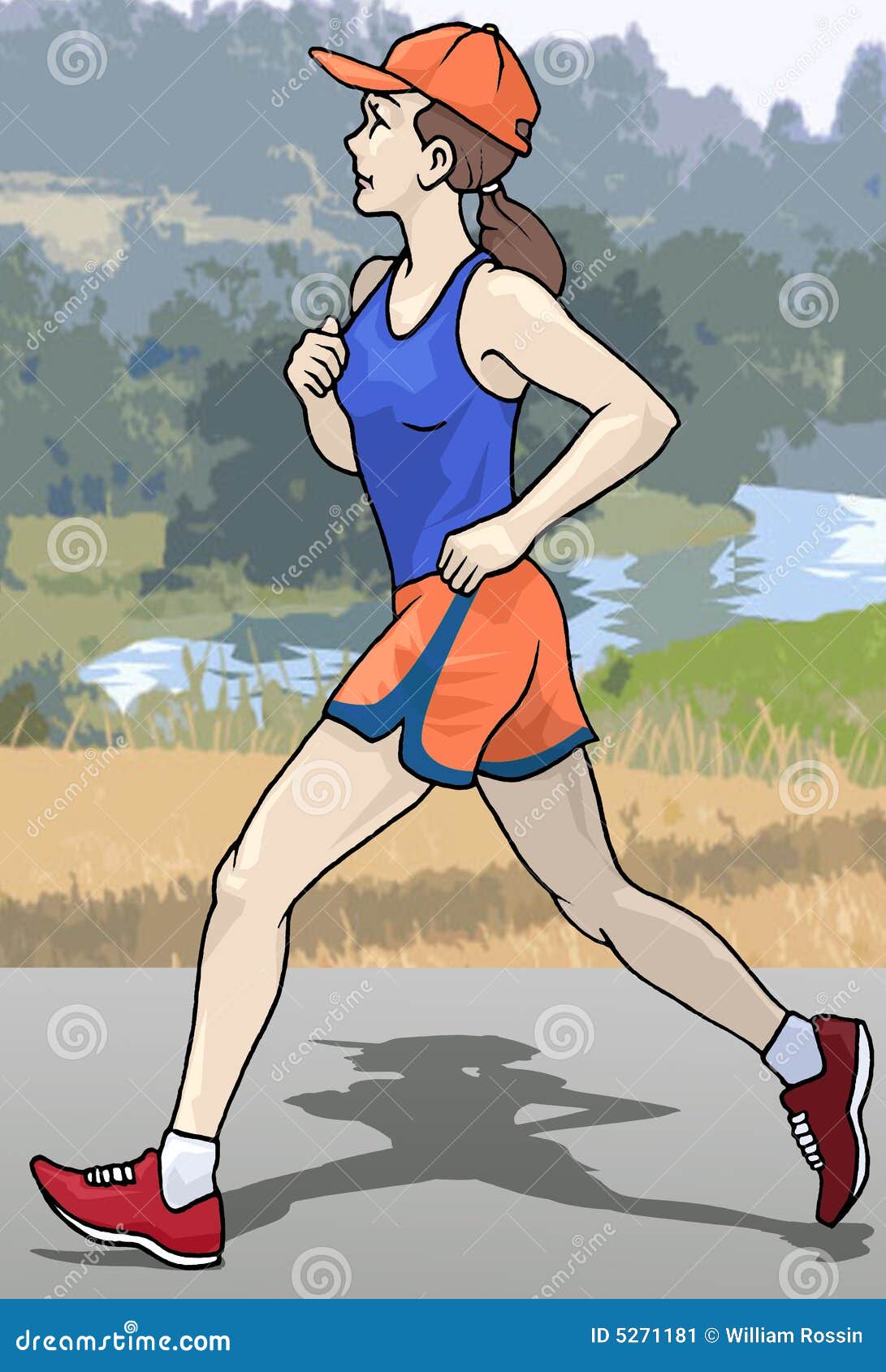 Female runner stock illustration. Illustration of garden - 5271181