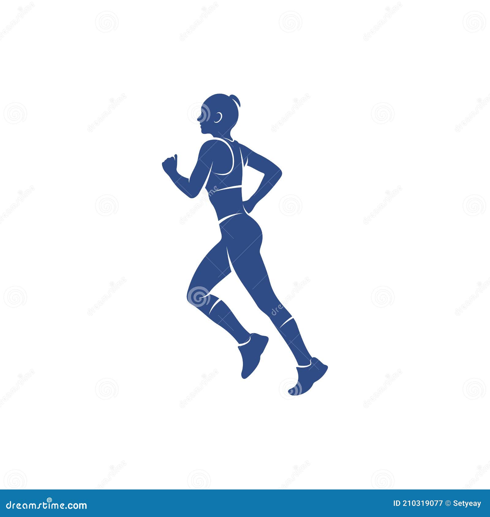 Female Runner Athletic Logo Design Vector. Icon Symbol. Template ...