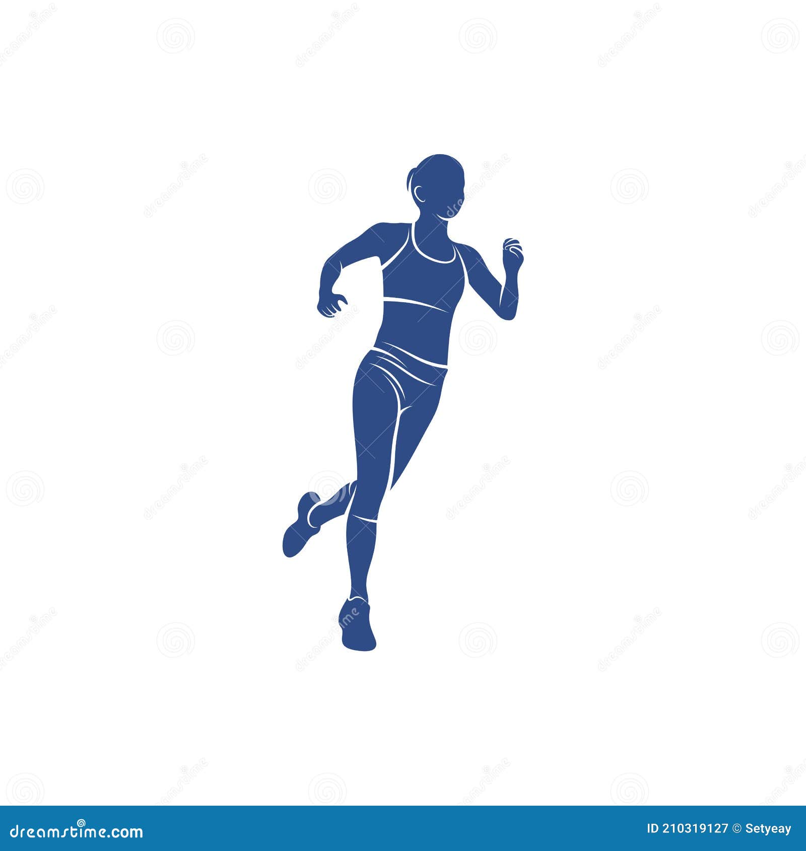 Female Runner Athletic Logo Design Vector. Icon Symbol. Template ...