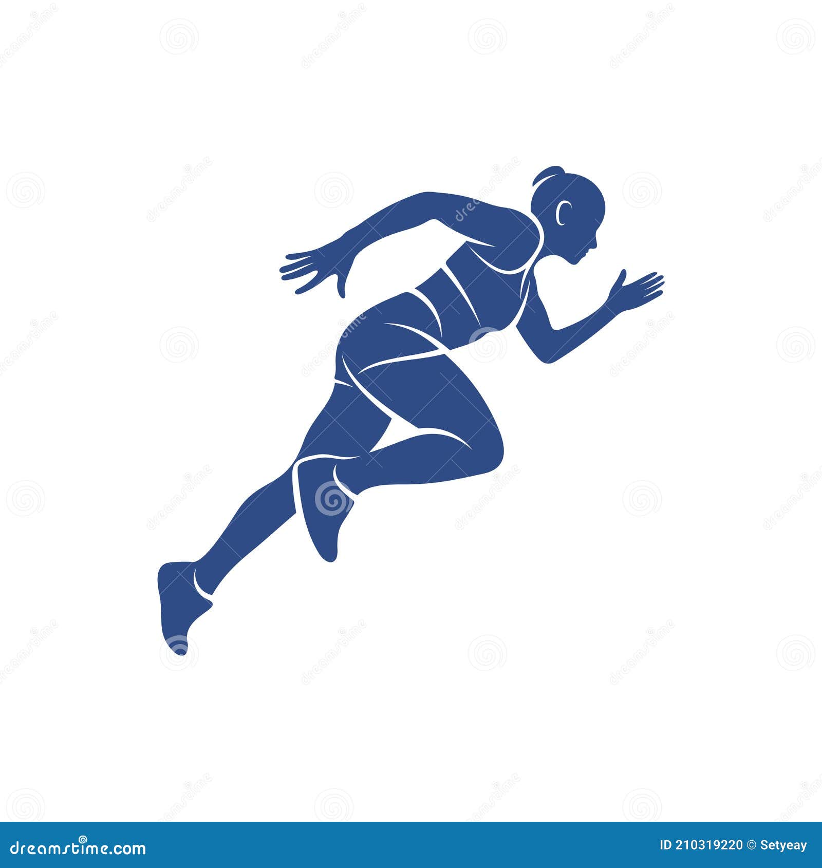 Female Runner Athletic Logo Design Vector. Icon Symbol. Template ...