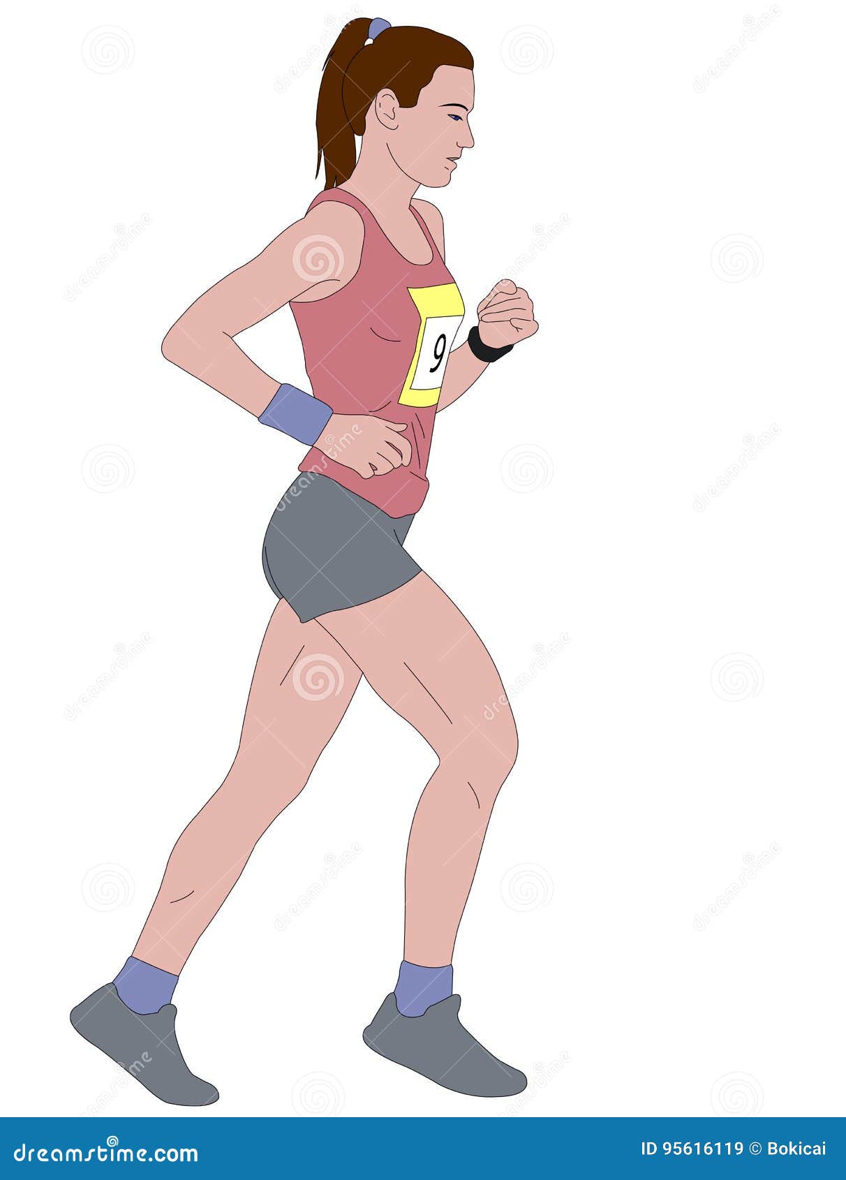 Female Runner Detailed Illustration Stock Vector - Illustration of body ...