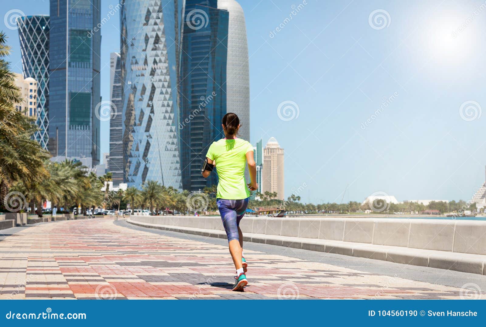 Female Runner in Doha, Qatar Stock Photo - Image of jogger, athletic ...
