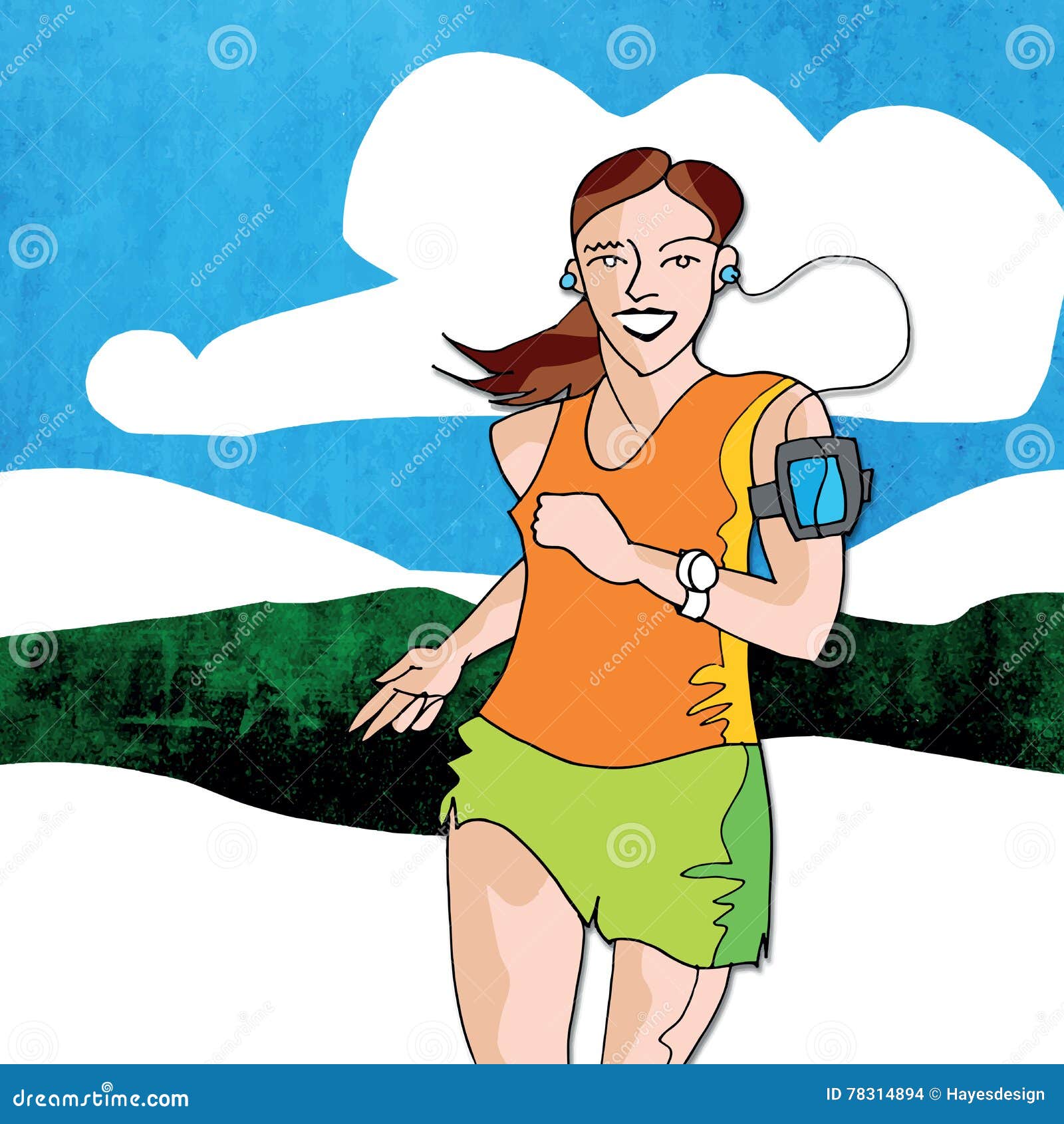 Female Runner stock illustration. Illustration of activity - 78314894