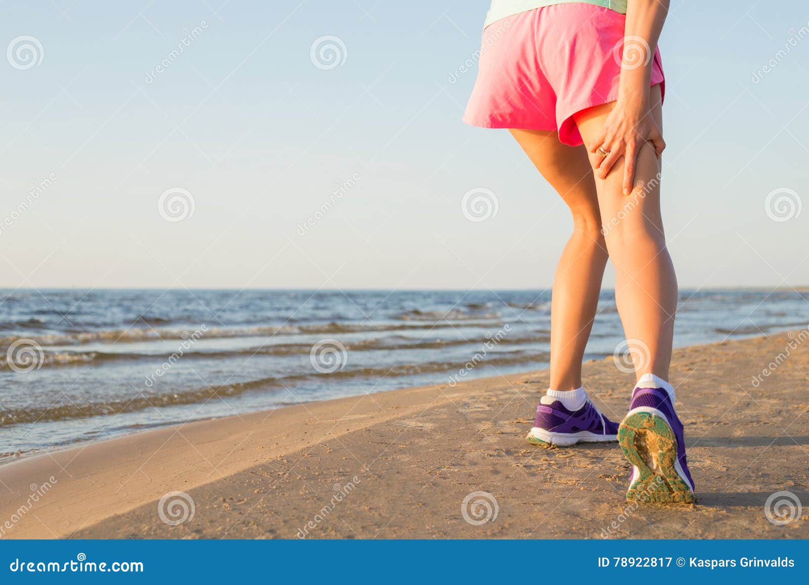 Female Runner with Pulled Hamstring Stock Image - Image of sport ...